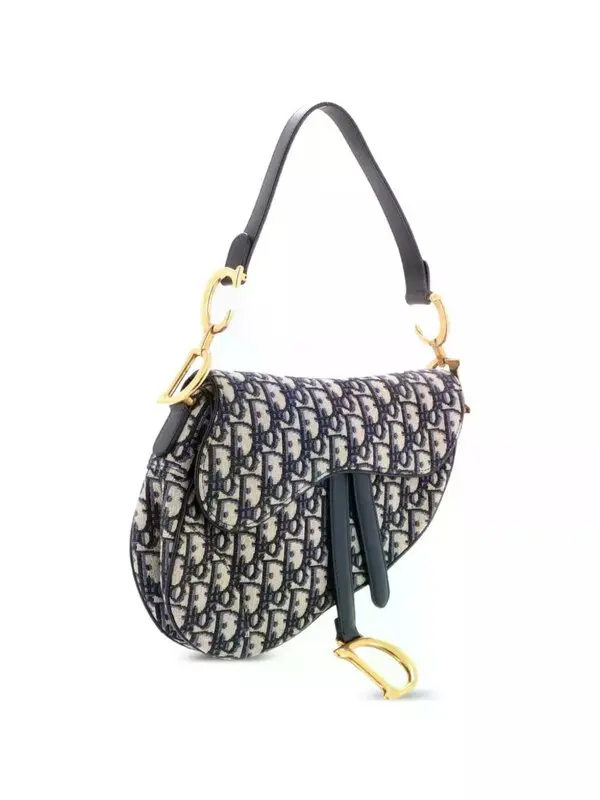 Dior Saddle Handbag Oblique Canvas Medium - Blue