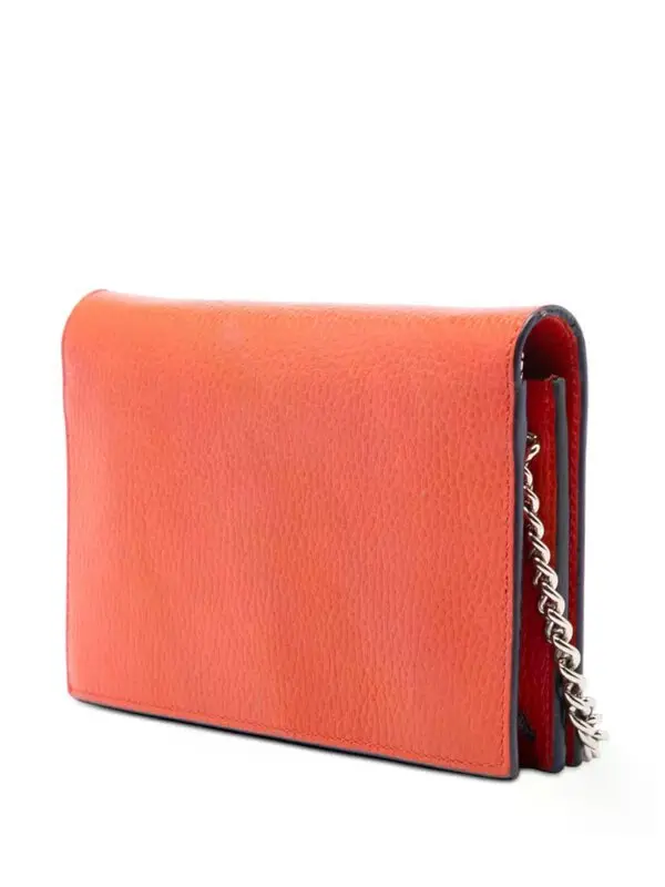 Gucci Leather Betty Wallet On Chain - Orange