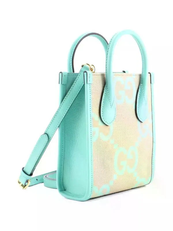 Gucci Vertical Tote Jumbo Gg Canvas Mini Crossbody Bag - Green