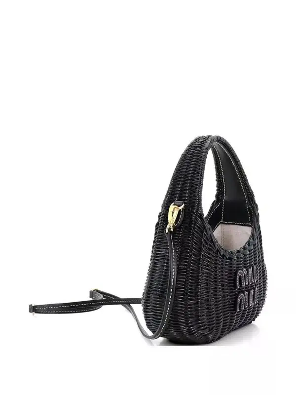 Miu Miu Wander Hobo Wicker Mini Shoulder Bag