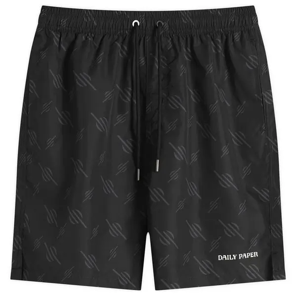 DAILY PAPER Irregular Monogram Swim Shorts - Black