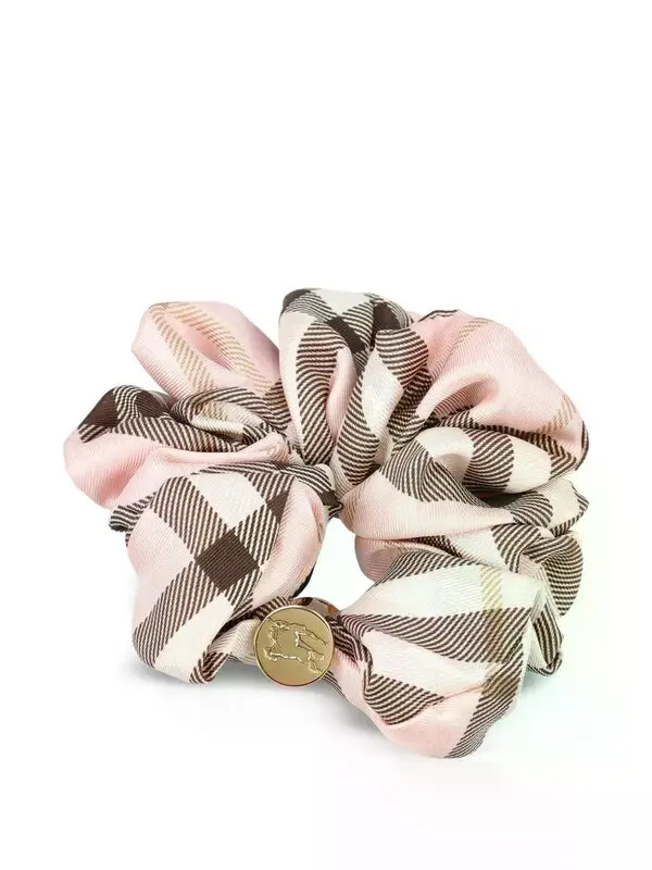 Burberry Patterned Silk Scrunchie - Pink