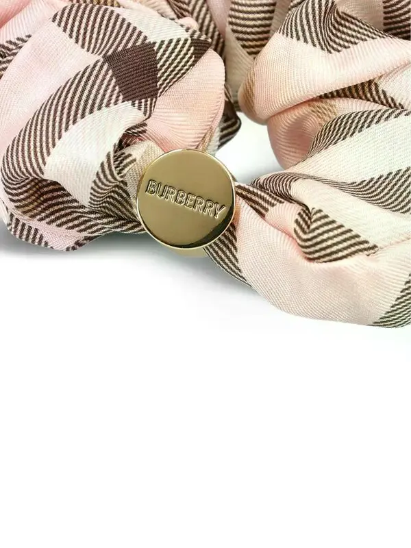 Burberry Patterned Silk Scrunchie - Pink