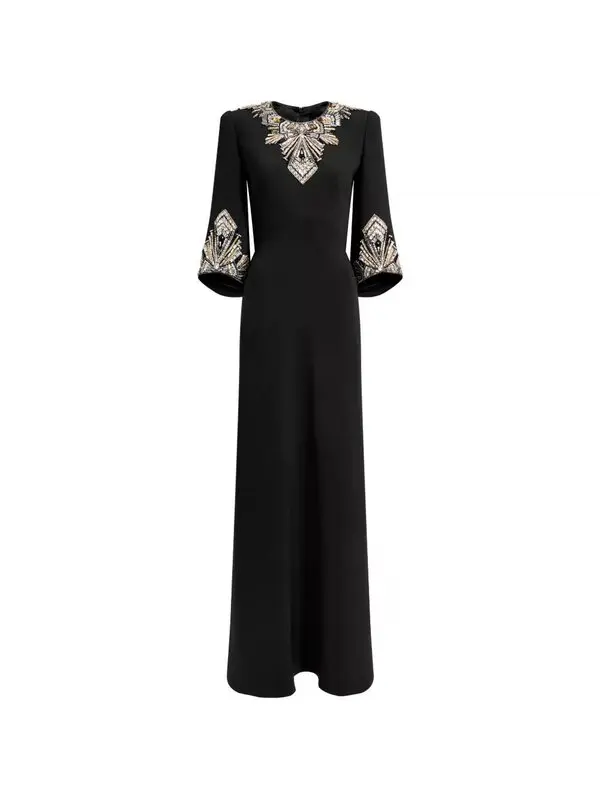 Jenny Packham Embellished Floor-length Dress - Black