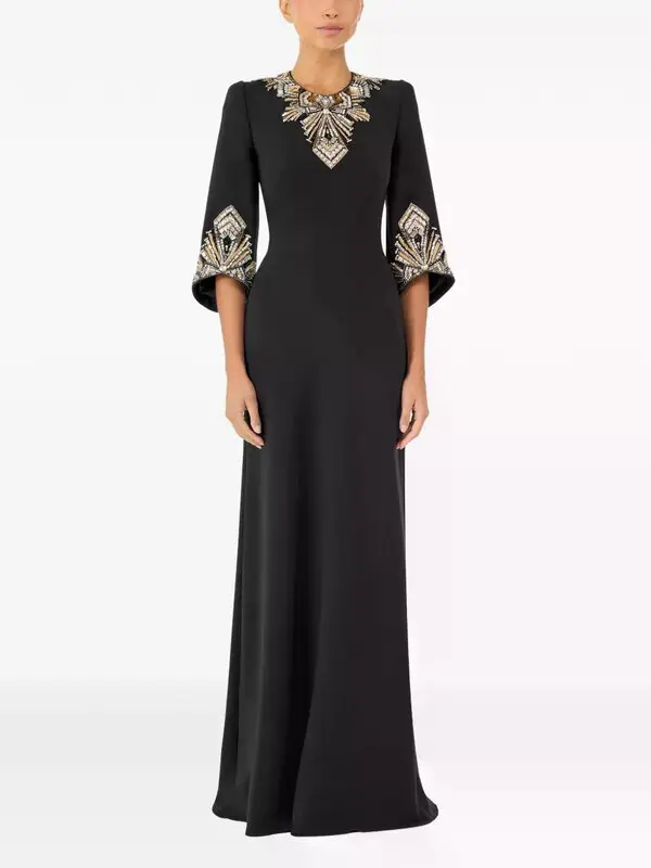 Jenny Packham Embellished Floor-length Dress - Black
