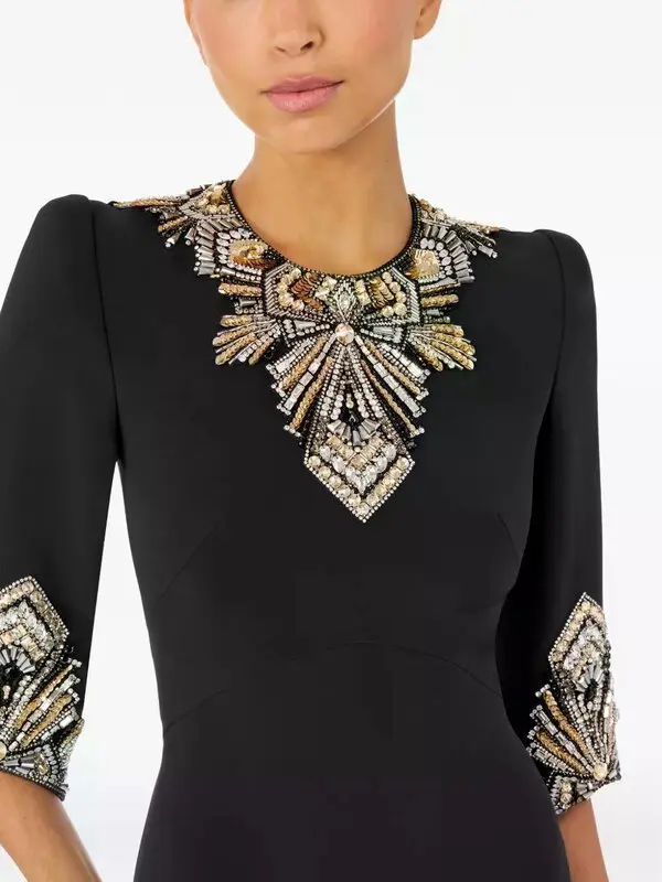 Jenny Packham Embellished Floor-length Dress - Black