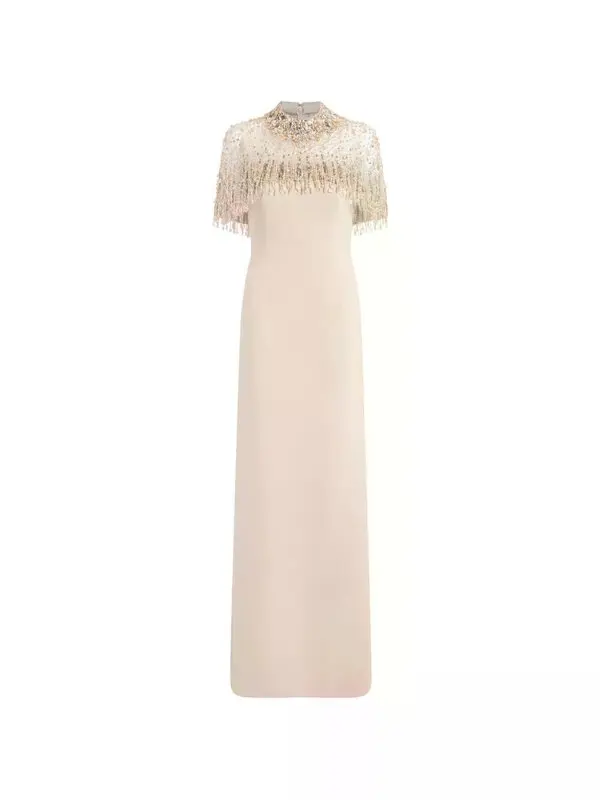 Jenny Packham Livia Beaded Maxi Dress - Neutrals