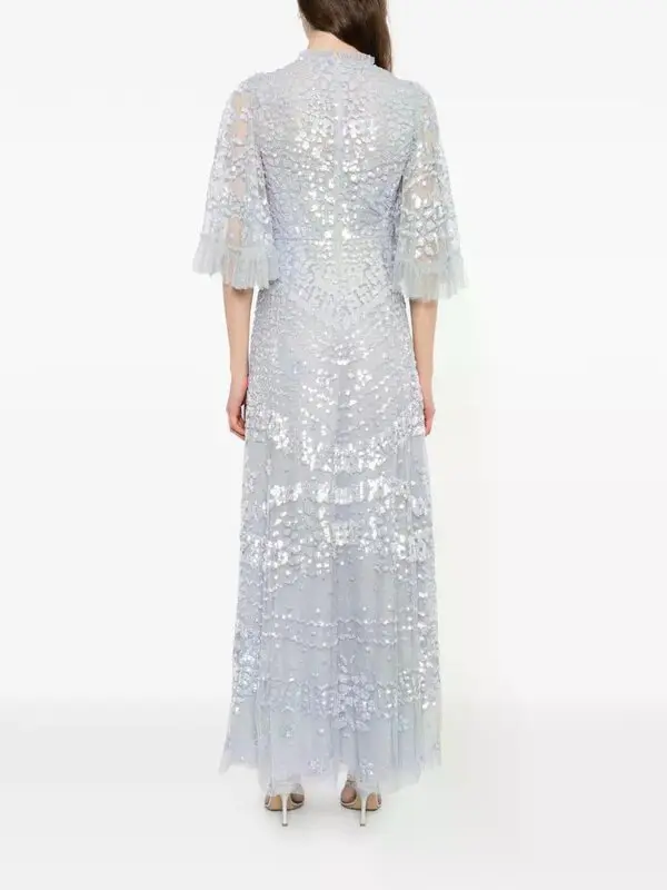 NEEDLE & THREAD Anais Sequin Gown - Blue