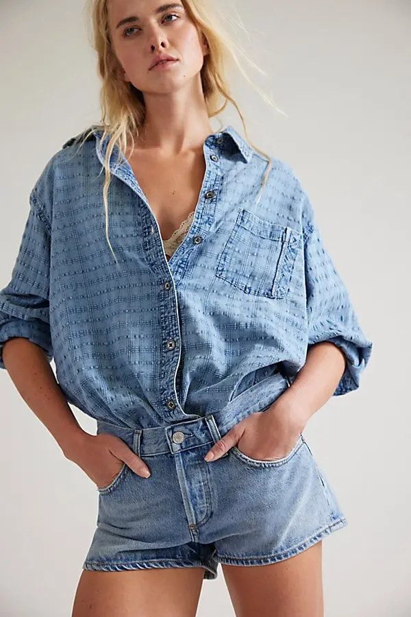 AGOLDE Parker Low-rise Denim Shorts - Replica