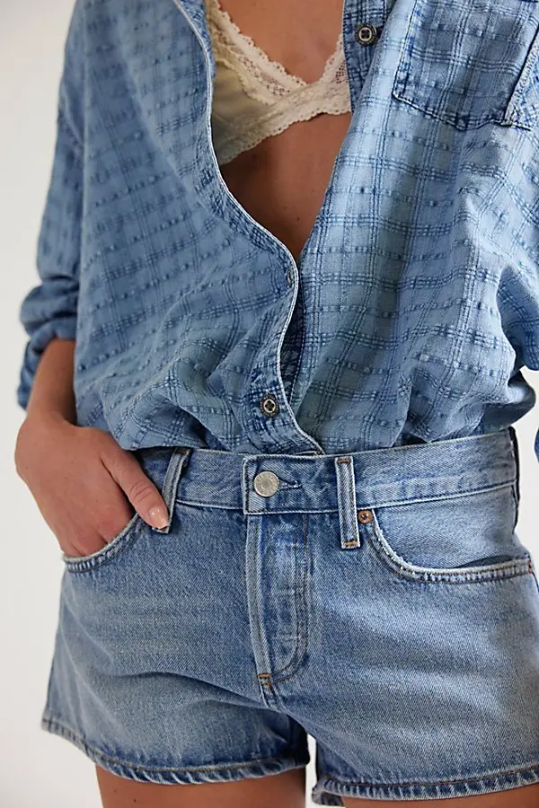 AGOLDE Parker Low-rise Denim Shorts - Replica