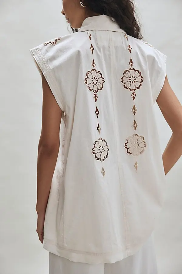 Free People We The Free Desert Lace Button Down
