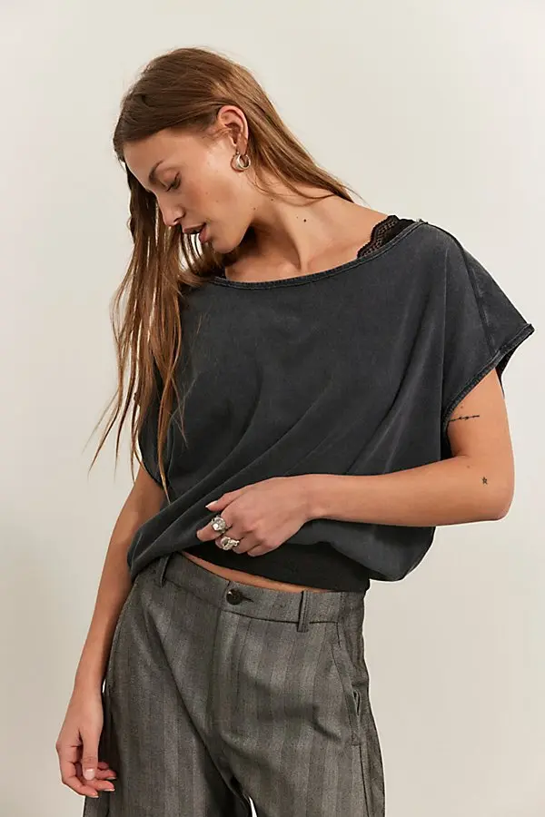 Free People We The Free Peggy Tee - Black