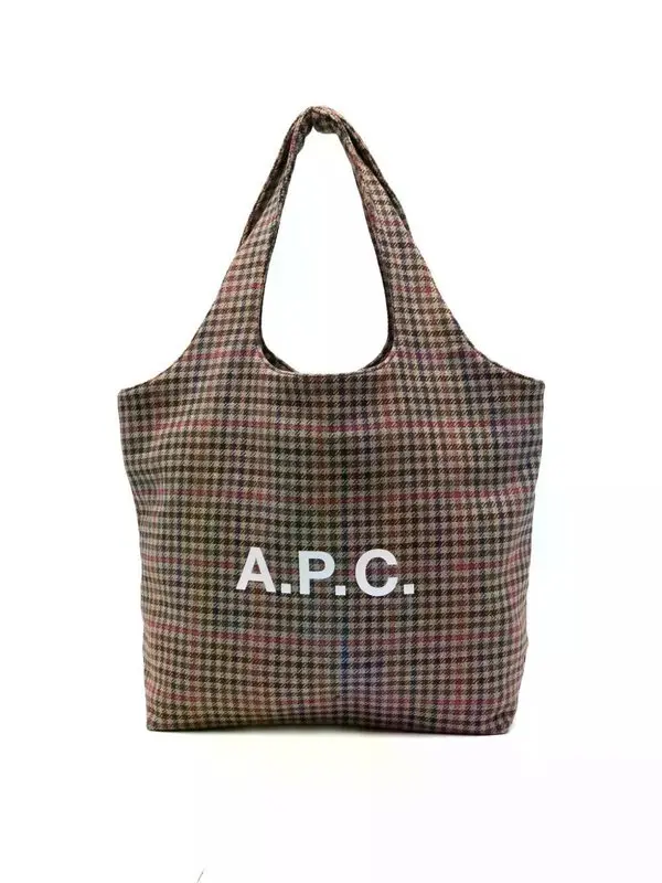 A.p.c. Ninon Houndstooth Tote Bag - Brown