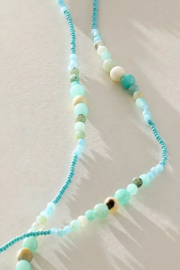 Free People Hettie Semiprecious Strand Necklace - Turquoise