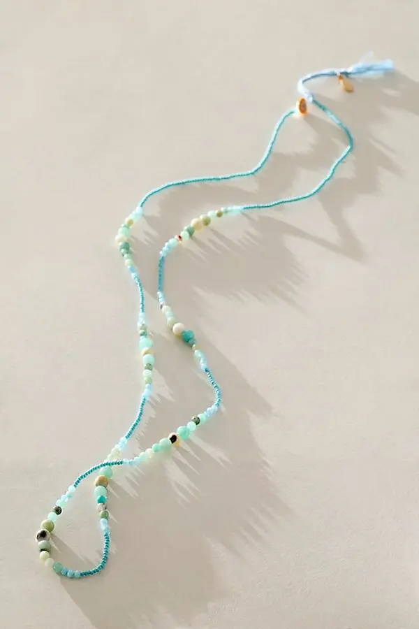 Free People Hettie Semiprecious Strand Necklace - Turquoise