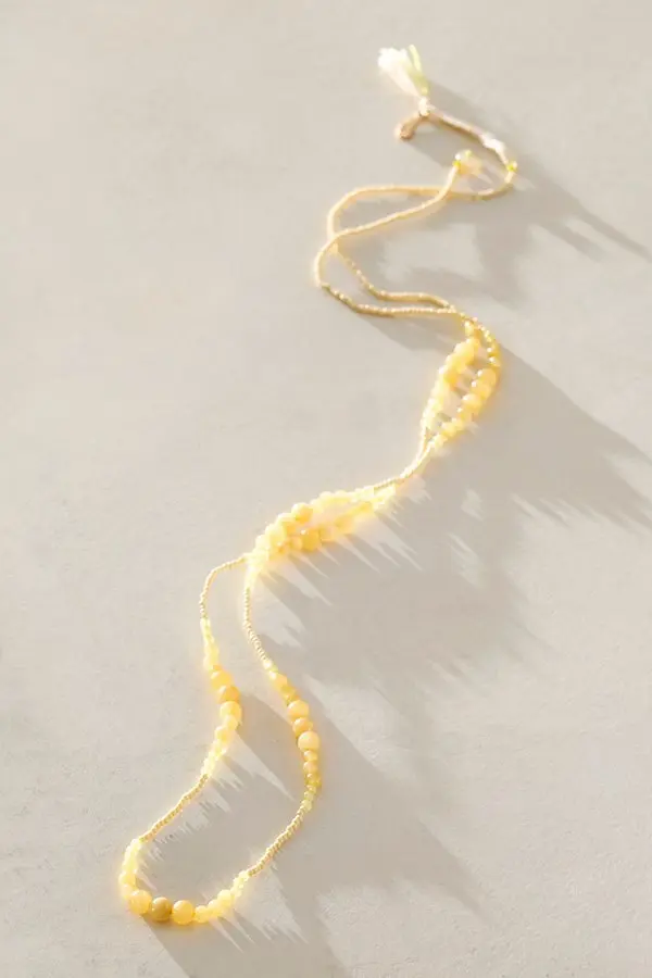 Free People Hettie Semiprecious Strand Necklace - Yelow