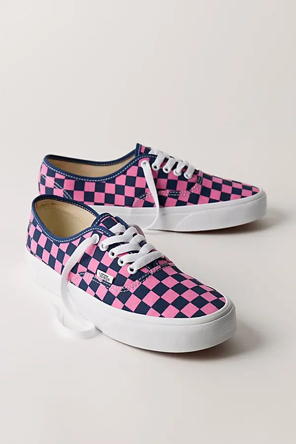 VANS Authentic Checkerboard Sneakers - Deep Indigo/pink Fizz