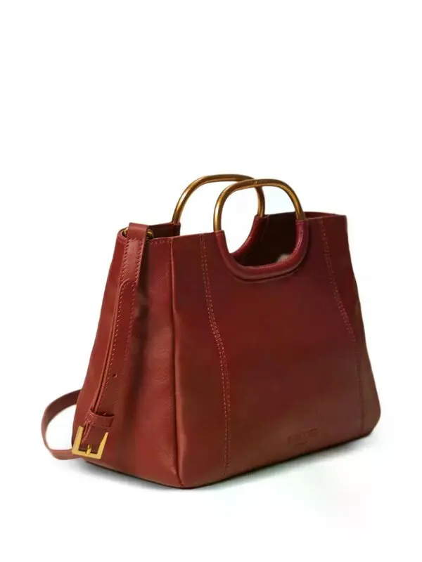 TWINSET Embossed-logo Leather Tote Bag With Adjustable Cross-body Strap
