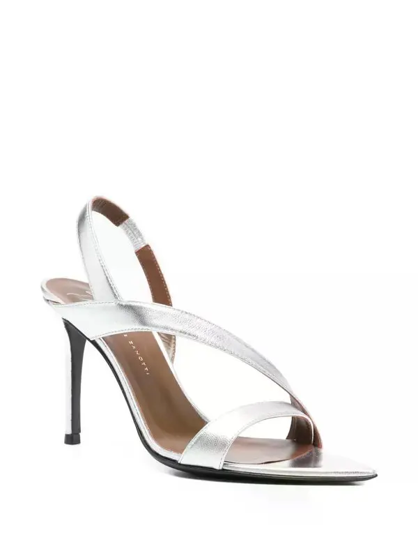GIUSEPPE ZANOTTI Intrigo Crossover-strap Heeled Sandals - Silver