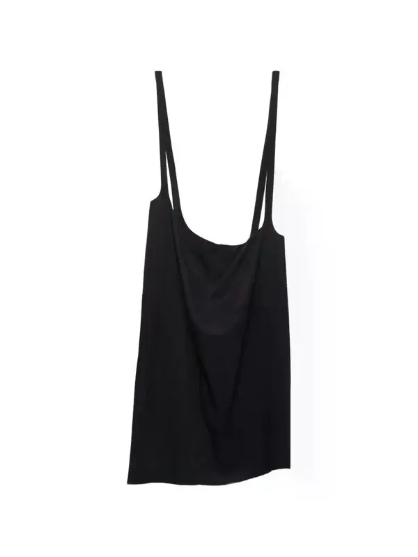 Prada Crepe Skirt With Suspender Straps - Black