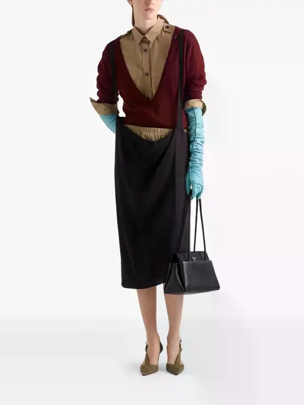 Prada Crepe Skirt With Suspender Straps