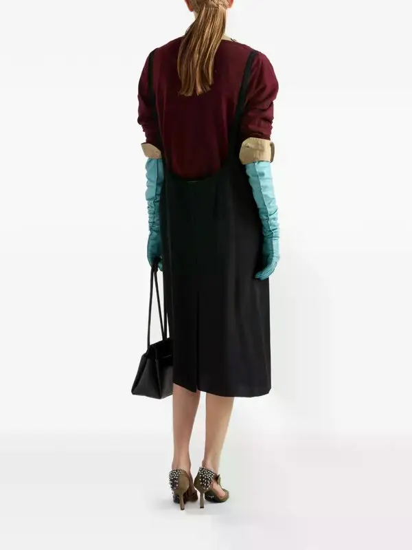Prada Crepe Skirt With Suspender Straps