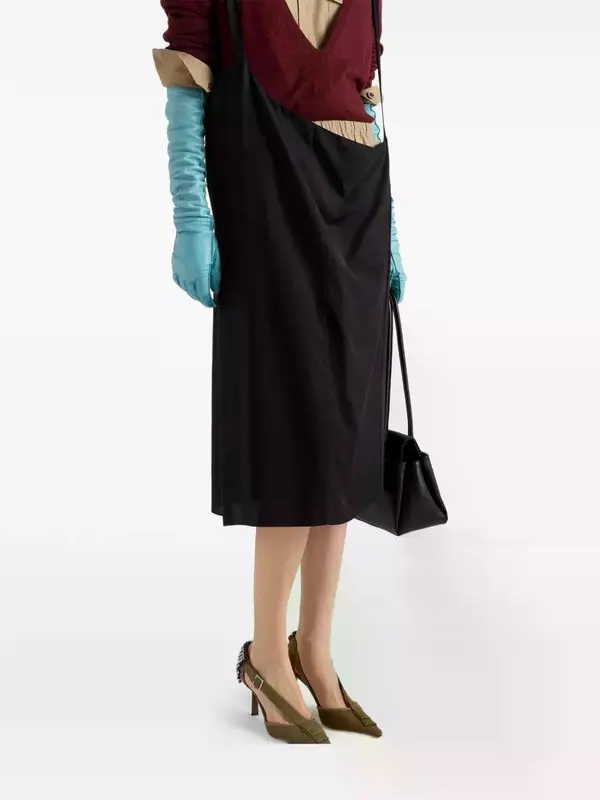 Prada Crepe Skirt With Suspender Straps