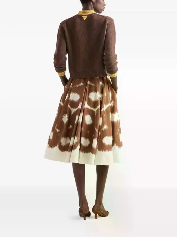 Prada Cashmere Cardigan With Contrasting Collar And Cuffs - Brown