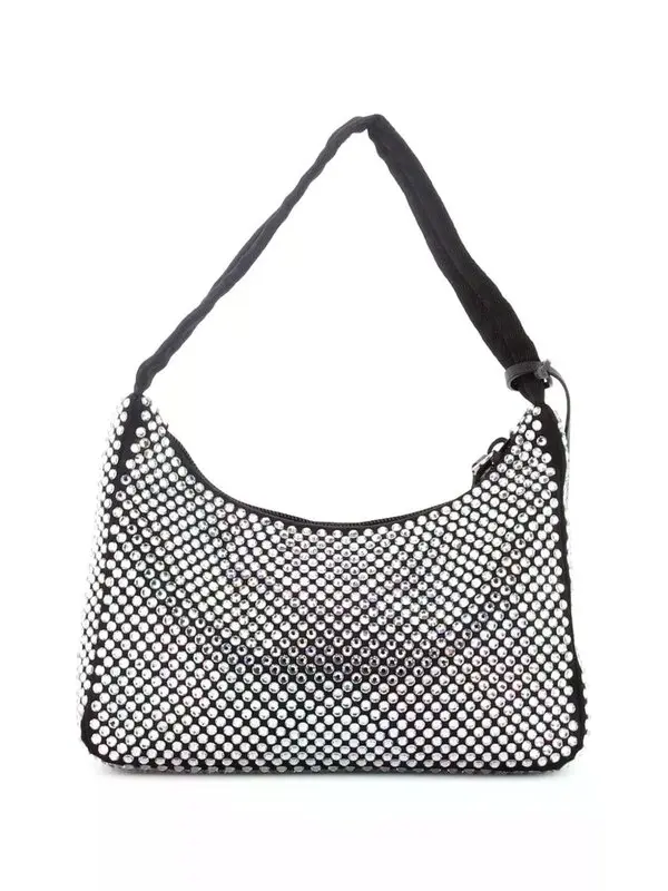 Prada Re-edition 2000 Crystal Embellished Satin Mini Hobo Bag