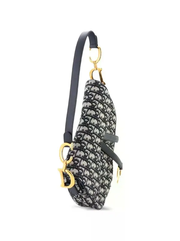 Dior Saddle Handbag Oblique Canvas Medium Shoulder Bag - Blue