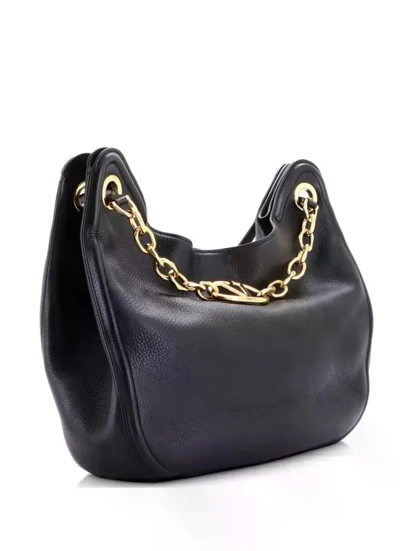 Valentino Garavani Vlogo Moon Leather Medium Tote Bag - Black