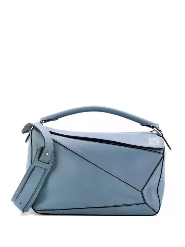 Loewe Puzzle Bag Leather Medium Shoulder Bag - Blue