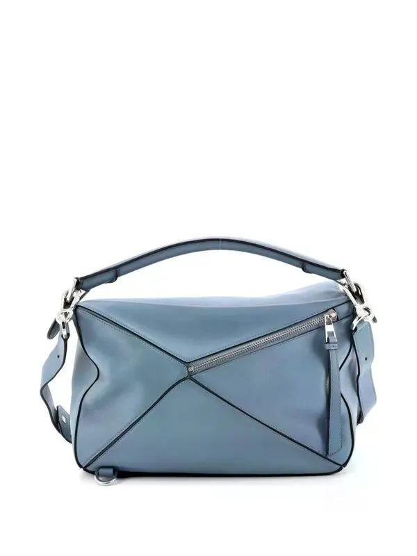 Loewe Puzzle Bag Leather Medium Shoulder Bag - Blue