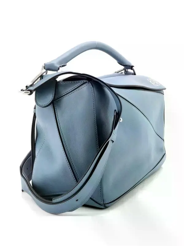Loewe Puzzle Bag Leather Medium Shoulder Bag - Blue