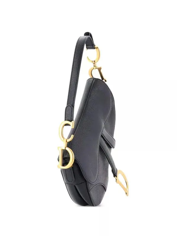 Dior Saddle Handbag Leather Mini Shoulder Bag - Black