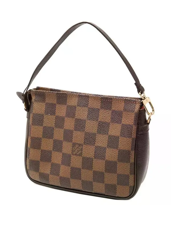 LOUIS VUITTON 1998 Damier Ebene Trousse Pochette Handbag - Brown
