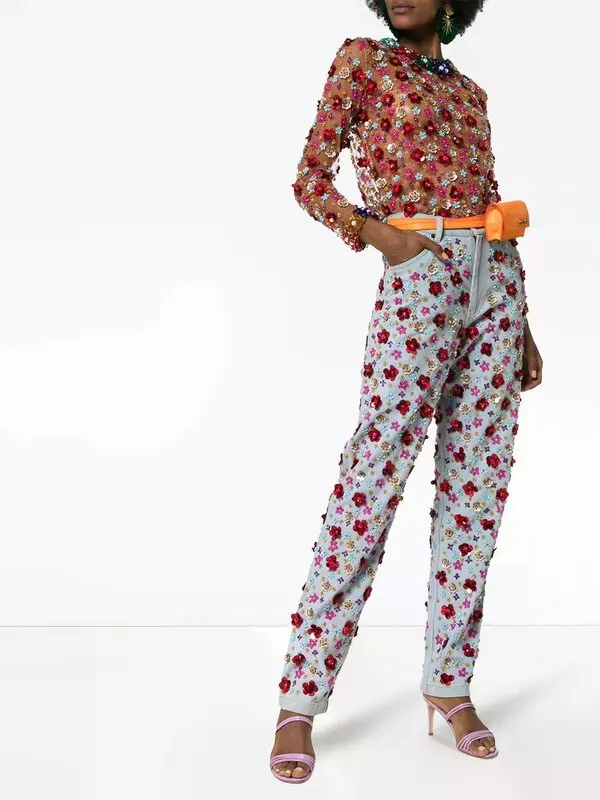 Ashish Beaded Floral Top