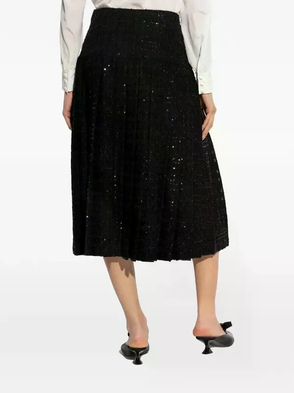 Alessandra Rich Sequin Slit Pleated Skirt
