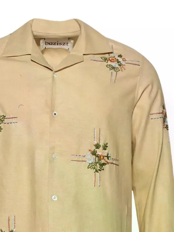 BAZISZT Cabin Floral Embroidery Shirt