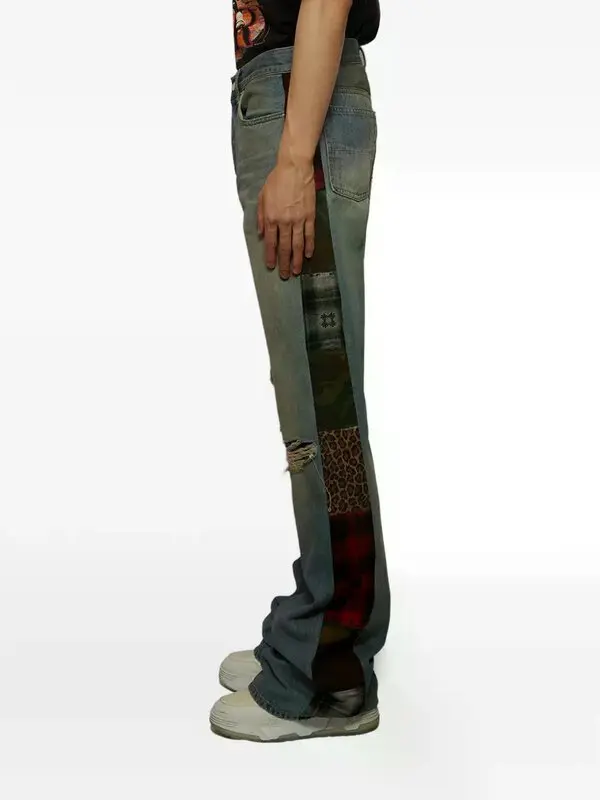 Amiri Patchwork Ripped Bootcut Jeans