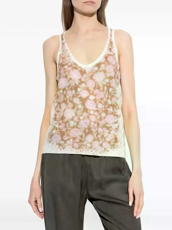 DIESEL® Floral V-neck Top - Pink