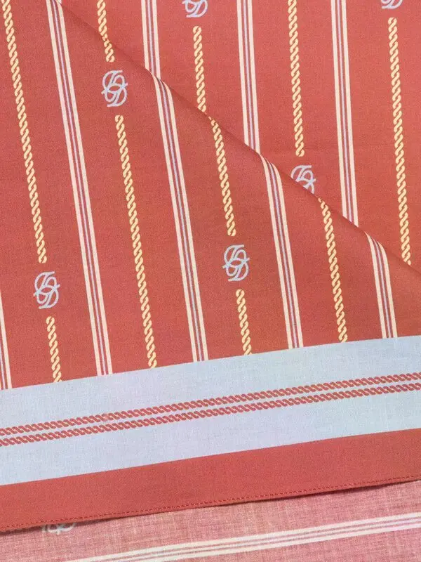 Drole De Monsieur Striped Logo Scarf