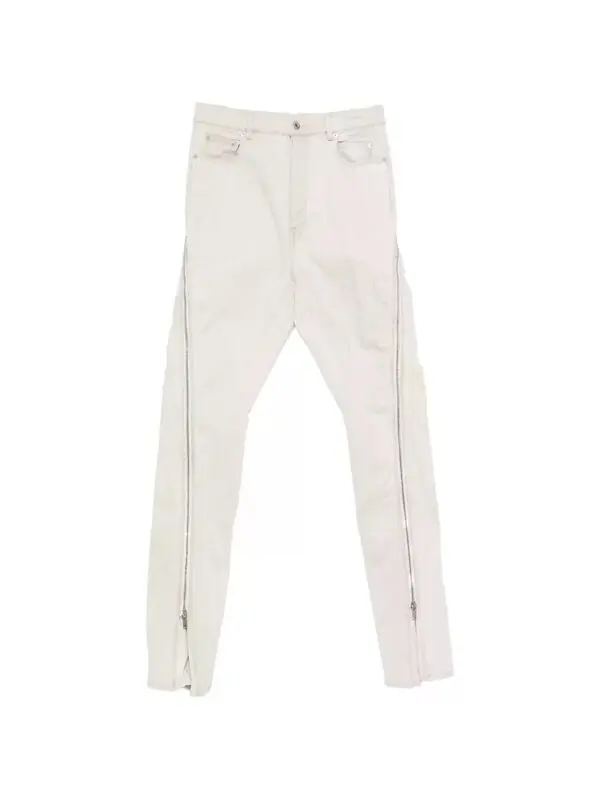 Rick Owens Side Zip Five Pocket Jeans - Neutrals
