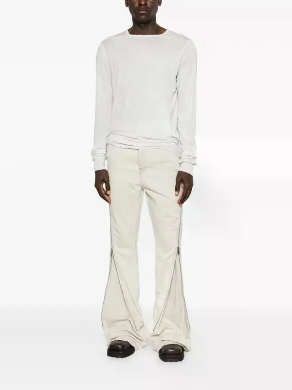 Rick Owens Side Zip Five Pocket Jeans - Neutrals