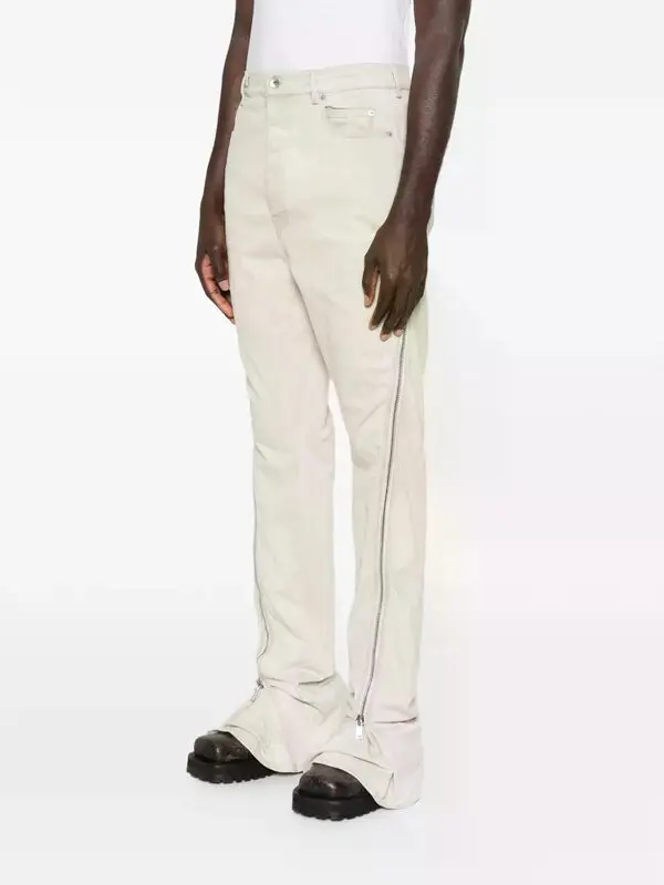 Rick Owens Side Zip Five Pocket Jeans - Neutrals