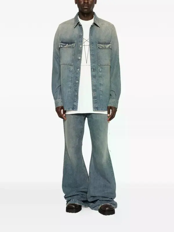 Rick Owens Denim Outershirt Jacket - Blue