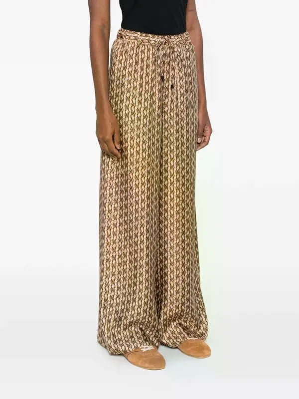 Max Mara Printed Wide-leg Trousers - Brown