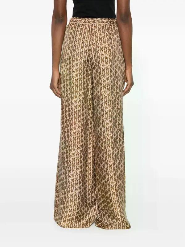Max Mara Printed Wide-leg Trousers - Brown