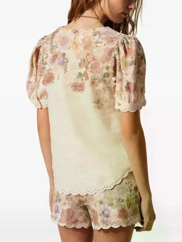 TWINSET Floral Puff-sleeve Blouse