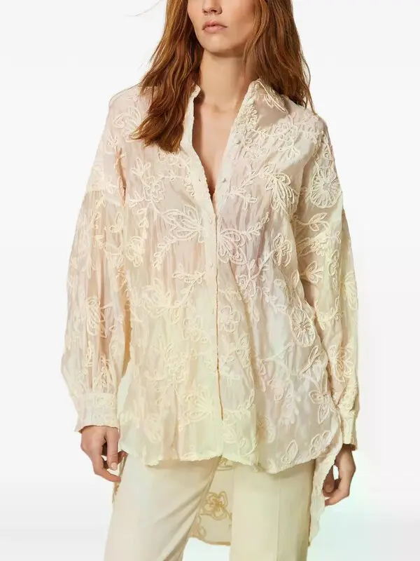 TWINSET Embroidered Cotton Muslin Shirt